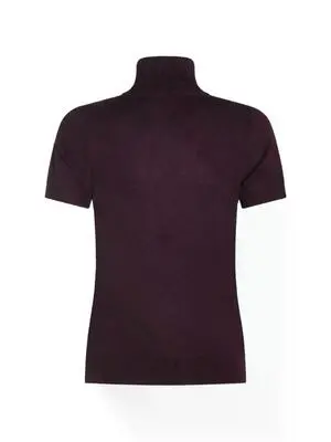 ALLUDE Short-sleeve Roll-neck Sweater