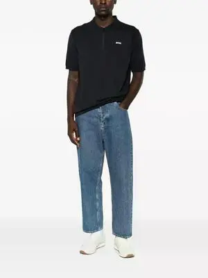 BOSS Zip-fastening Logo-print Polo Shirt