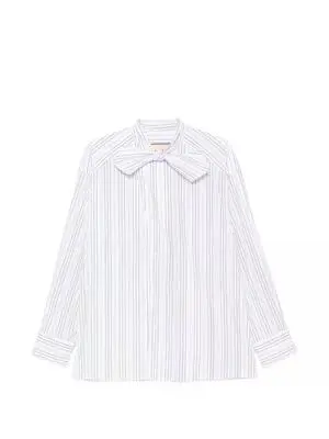 Plan C Striped Pussy-bow Shirt