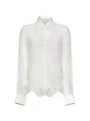 Ermanno Scervino Lace-trimmed Silk Shirt