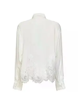 Ermanno Scervino Lace-trimmed Silk Shirt