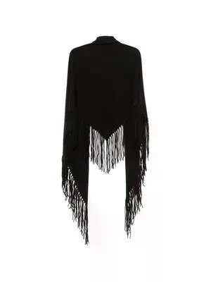 VANISE Fringe-trim Cashmere Cape - Brown