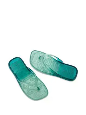 Melissa Logo-embossed Flip Flops - Green