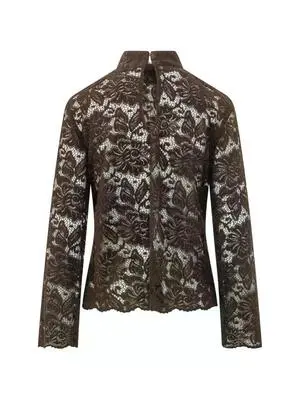LE SULLY STUDIO Floral-lace High-neck Blouse