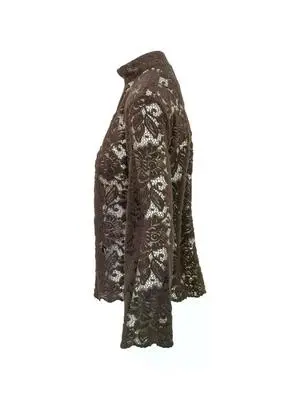 LE SULLY STUDIO Floral-lace High-neck Blouse