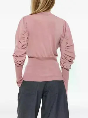 VIVIENNE WESTWOOD Orb-embroidered Ruched-sleeve Cardigan