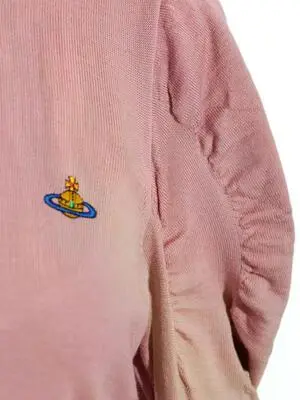 VIVIENNE WESTWOOD Orb-embroidered Ruched-sleeve Cardigan