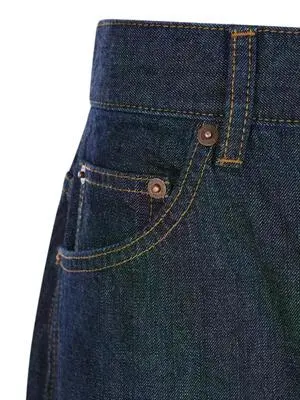 Saint Laurent Long Skirt In Indigo Denim
