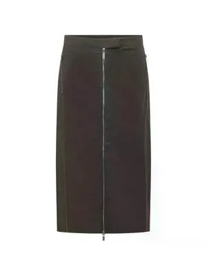 LE SULLY STUDIO Front-zip Pencil Midi Skirt - Grey