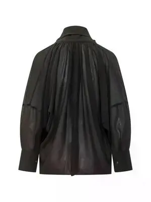 LE SULLY STUDIO Pussy-bow Semi-sheer Blouse