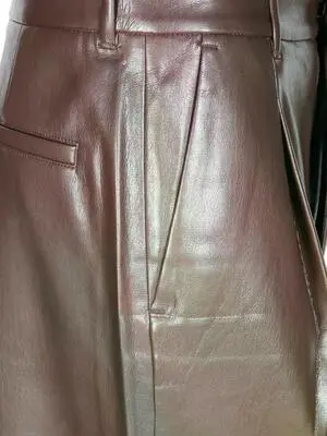 Andamane Sasha Pleated Faux-leather Trousers