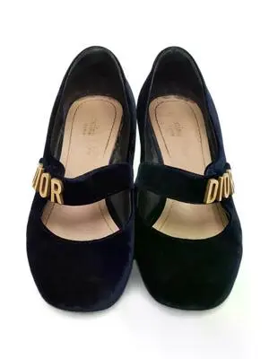 Dior Navy Velvet Baby-d Mary Jane Pumps