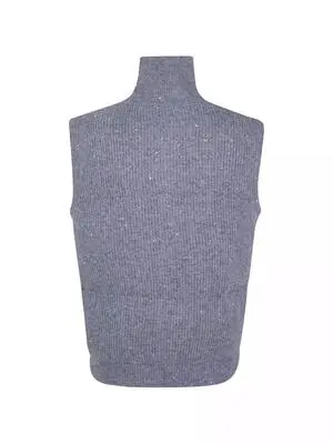 Seventy Sequin-embellished Ribbed-knit Gilet