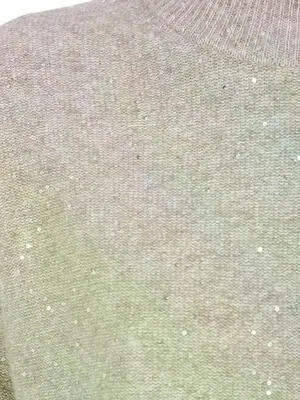 Seventy Sequin-embellished High-neck Fine-knit Top