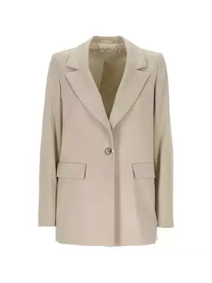 EMME Single-breasted Notched-lapels Jacket - Neutrals