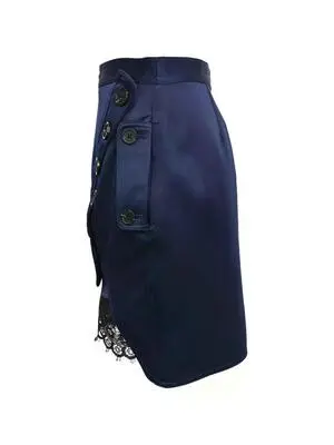 SELF-PORTRAIT Lace-trim Buttoned Mini Skirt