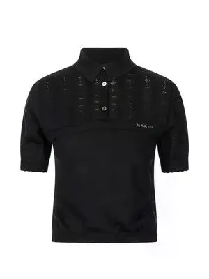 Marni Pointelle-knit Polo Shirt