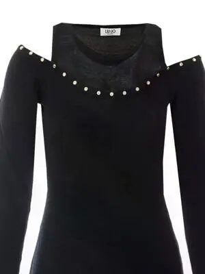 Liu Jo Rhinestone-embellished Cold-shoulder Dress