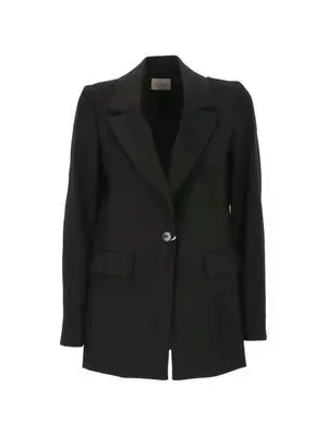 EMME Single-breasted Notched-lapels Jacket - Black