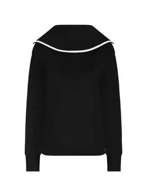 HOUSE OF GRAVITY Contrast-trim High-neck Sweatshirt - Black