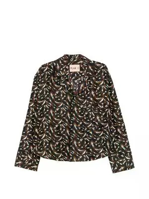 Plan C Abstract-print Silk Shirt - Brown