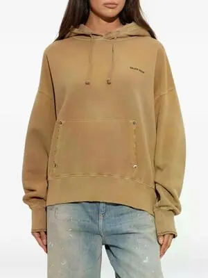 GOLDEN GOOSE Distressed Logo-print Hoodie - Neutrals