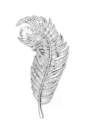 SWAROVSKI Vienna Crystal-embellished Feather Brooch