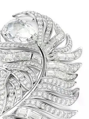 SWAROVSKI Vienna Crystal-embellished Feather Brooch
