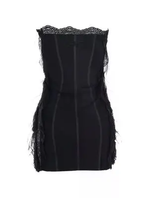 Attico Lace Feathered Mini Dress