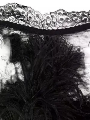 Attico Lace Feathered Mini Dress