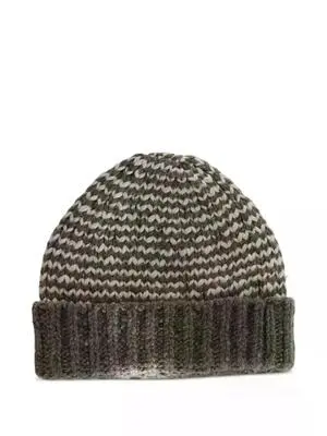 Polo Ralph Lauren Striped Wool-blend Beanie - Grey