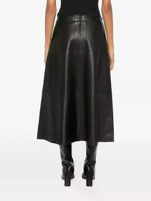 P.a.r.o.s.h Leather Midi Skirt