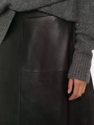 P.a.r.o.s.h Leather Midi Skirt