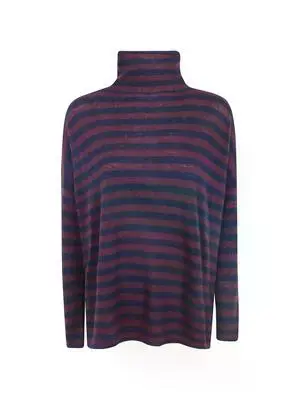 BASE Striped High-neck T-shirt - Red