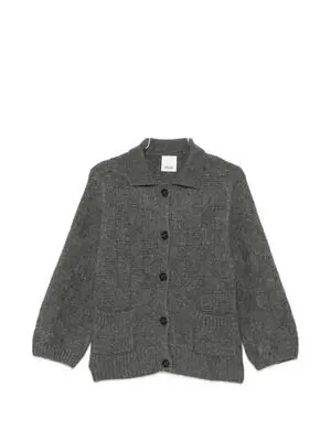 ALLUDE Checkerboard-knit Cardigan
