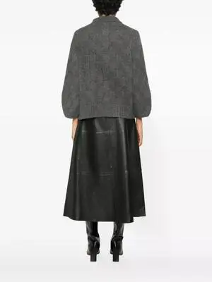 ALLUDE Checkerboard-knit Cardigan