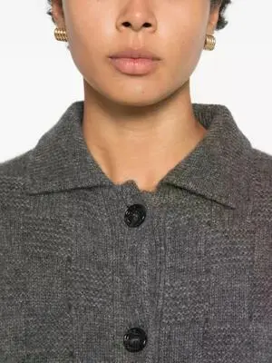 ALLUDE Checkerboard-knit Cardigan