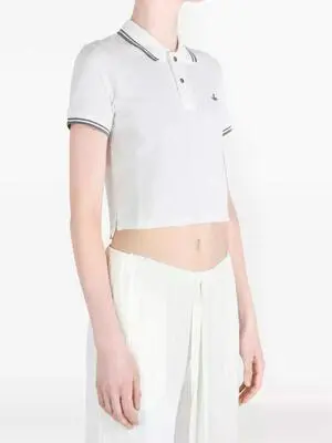 VIVIENNE WESTWOOD Orb-embroidered Cropped Polo Top