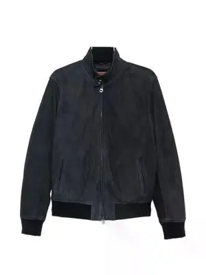 STEWART Suede Bomber Jacket - Blue