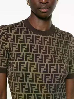 Fendi Ff Logo-pattern Midi Dress