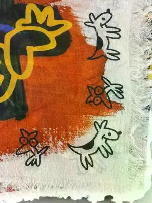 Destin Graphic-print Frayed Scarf