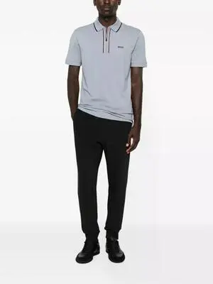 BOSS Logo-print Short-sleeve Polo Shirt - Grey