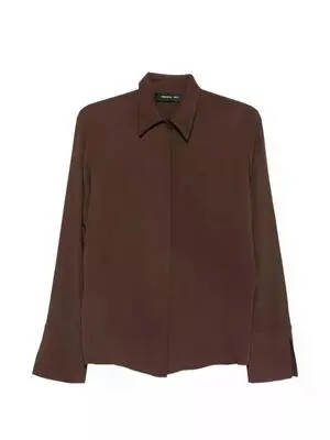 Federica Tosi Pointed-collar Buttoned Shirt - Brown