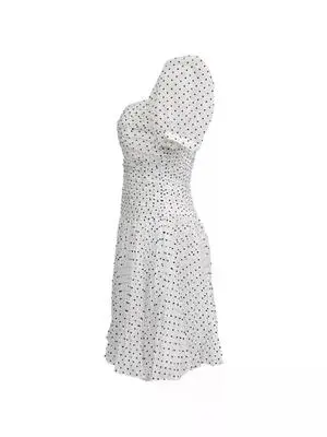 SELF-PORTRAIT Flocked Polka Dot Dress