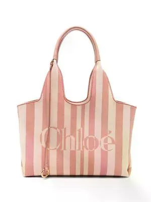 Chloé Small Stripy Tote Bag - Pink