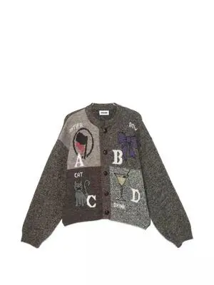 MAGLIANO Patchwork Intarsia-knit Cardigan - Brown