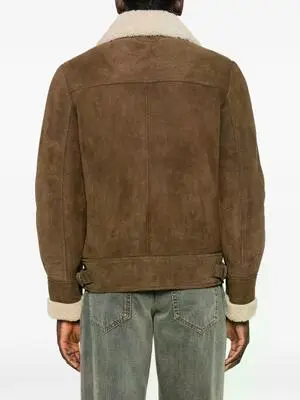 SALVATORE SANTORO Shearling-trim Leather Jacket