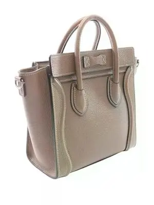 Celine Nano Leather Luggage Tote Satchel - Brown