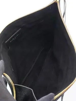 Balenciaga Goatskin Motocross Classic Metallic Edge Clutch Bag - Black