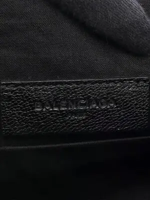 Balenciaga Goatskin Motocross Classic Metallic Edge Clutch Bag - Black